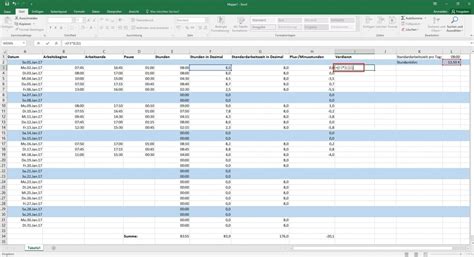 Arbeitszeittabelle Erstellen ️ Zeiterfassung Mit Excel