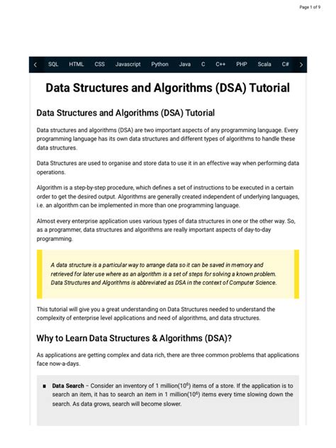 Data Structures And Algorithms Overview Pdf Computer Programming