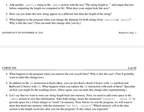 Solved Exploring And Adjusting MIPS Code Question Data Chegg