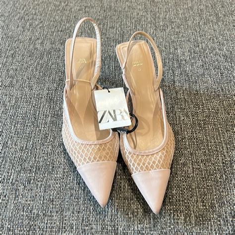 Zara Shoes Zara Nude Mid Heel Pointed Shoe Poshmark