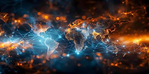 Premium Photo Mapping Global Internet Activity Through Glowing Nodes A Visual Representation