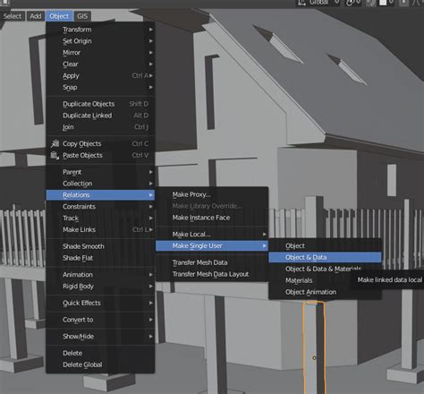 Linked Data How To Make Multi User Objects Single User Blender