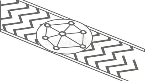 Abstract Geometric Patterned Rug Or Pathway With Interlocking Nodes