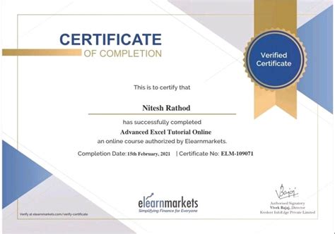 Nitesh Rathod On Linkedin Certificate Of Completion