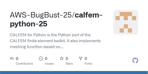 Github Aws Bugbust 25 Calfem Python 25 Calfem For Python Is The