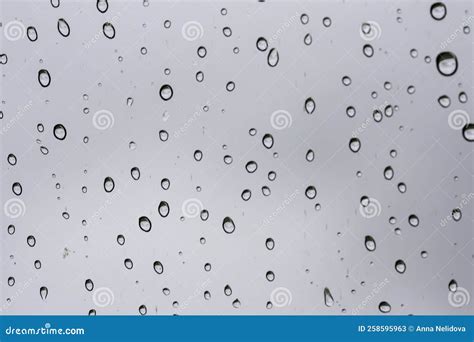 Small Raindrop Rests On The Glass After Rain Stock Image Image Of