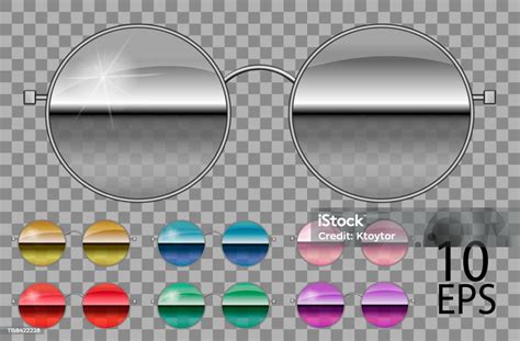 세트 스페큘러 안경티쉐이드 둥근 모양투명 한 색 다른 색 보라색 레드 블루 핑크 골든 그린 선글라스3d Graphics3d Graphicsunisex 여성 남성거울 개인