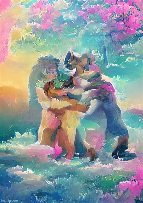 Furries Hugging Art Ai Generated On Wombo Created By Me Imgflip