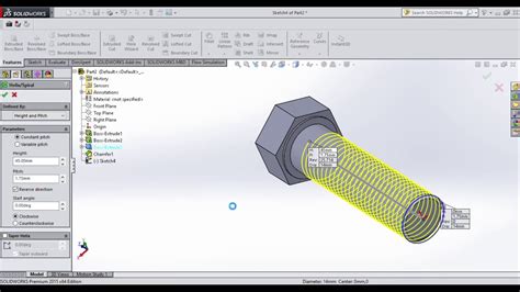 Hexagonal Bolt In Solidworks YouTube