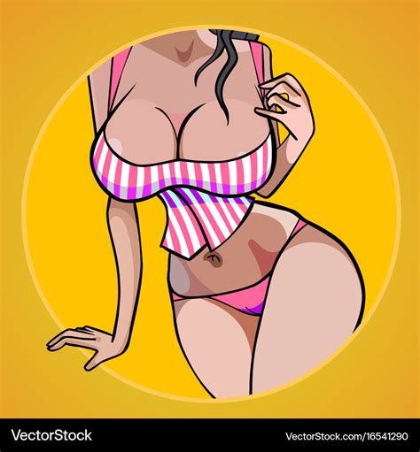 Cartoon Sexy Woman With Lush Forms Without A Face Vector Image