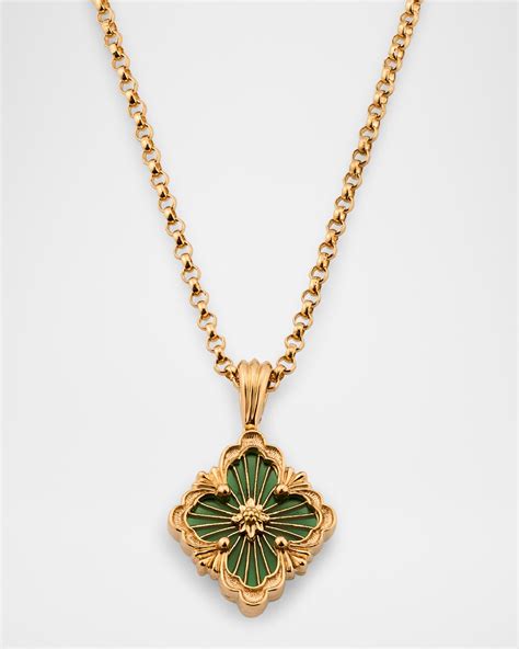 Buccellati 14k Yellow Gold Green Opera Tulle Pendant Necklace Neiman