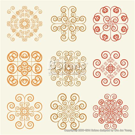 둥근 격자 무늬문양 세트 기하학 패턴 오리지널 패턴과 문양 시리즈 Bptd020186 Round Grid Symbol Sets Geometric Pattern