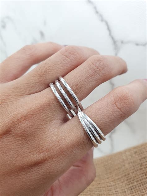 Sterling Silver Double Rings Triple Wire Rg667804 Park2park925