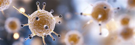 Few Fuzzy Yellow Spore Cells With Black Spots On Their Surface Floating