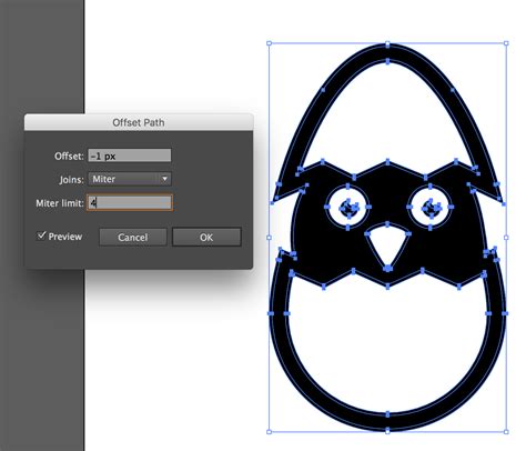 Adobe Illustrator AI Offset Path To Reduce The Thickness Of A Vector Graphic Design Stack
