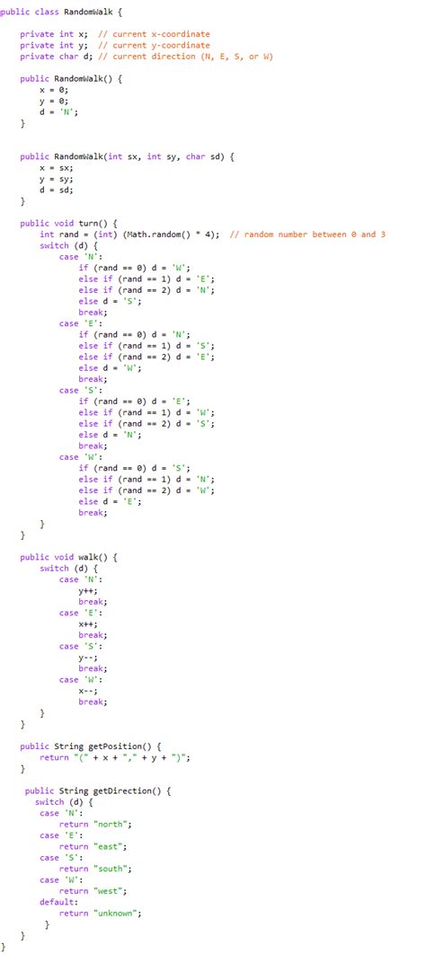 Solved Create A Tester For Object Class RandomWalk To Chegg