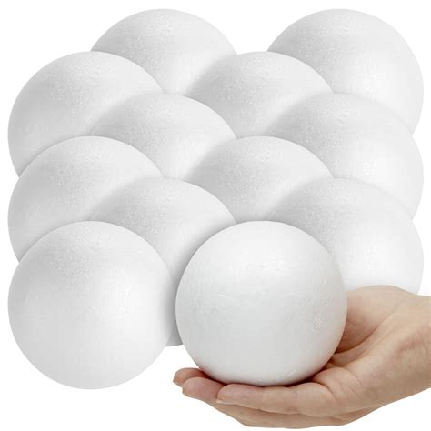 Juvale 4 Inch Foam Balls For Crafts 12 Pack White Polystyrene Spheres