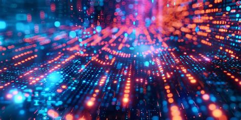 binary code streams through a futuristic tech background premium ai