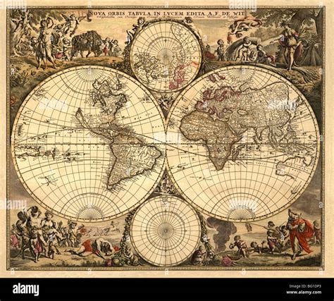 Antica Mappa Del Mondo Foto Stock Alamy