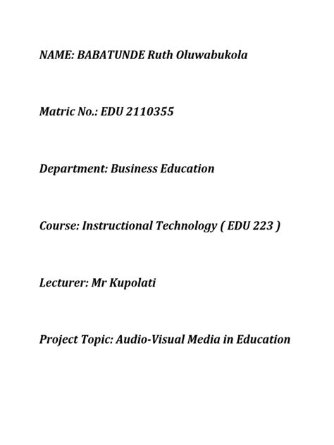 Instructional Technology Assignment Pdf Learning Virtual Reality