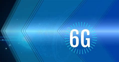 Composition Of 6g Text Over Scope Scanning Blue Glowing Arrows