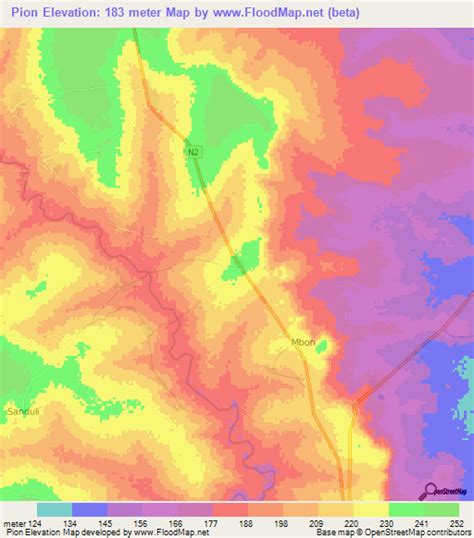 Elevation Of Pion Ghana Elevation Map Topography Contour