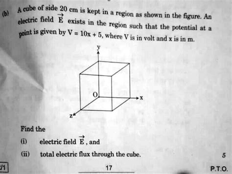 B A Cube Of Side 20 Cm Is Kept In A Region As Shown In The Figure An
