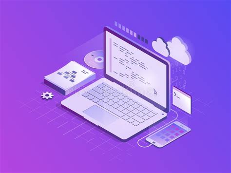 Software Development Isometric Vector Illustration Stock Vector