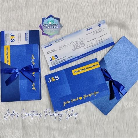 Bank Passbook Style Wedding Invitation Any Motif Will Do Bdo Inspired Invitation Shopee