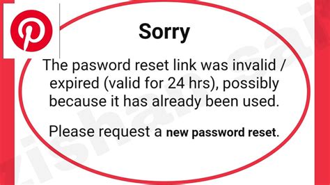 Pinterest Fix Sorry The Password Reset Link Was Invalid Expired Vaild