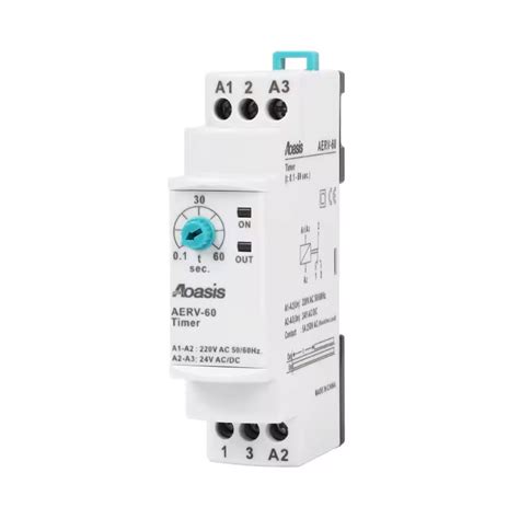 ERV 60 220VAC เครองหนวงเวลาทำงาน AOASIS เปด 0 1 60 วนาท Time Relay Delay คอนโทรล NO NC