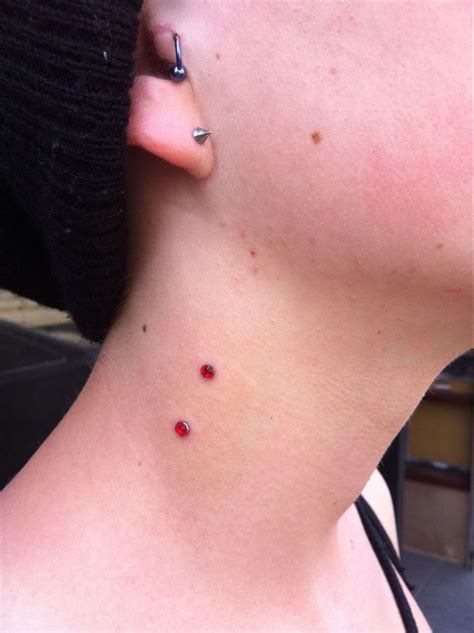 Pin By Raven Rachelle On Piercings Vampire Bites Neck Piercing Neck
