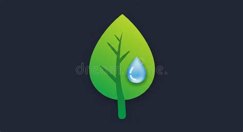 A Stylized Green Leaf With A Midrib And Veins Is Placed On A Dark Blue