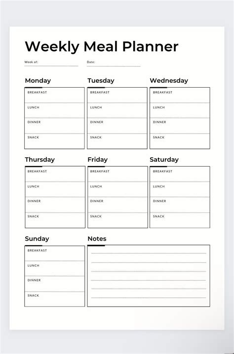 Day To Day Meal Planweekly Meal Plannermeal Planning Templatemeal