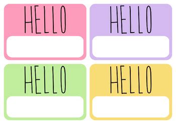 Colorful Hello Name Tags By Clayton S Babe Learners TPT