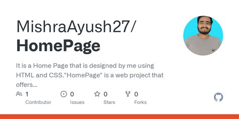 Github Mishraayush27homepage It Is A Home Page That Is Designed By Me Using Html And Css