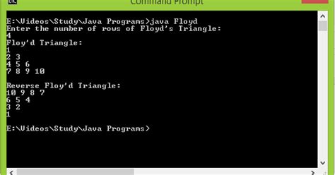 Floyd S Triangle And Reverse Floyd S Triangle In Java