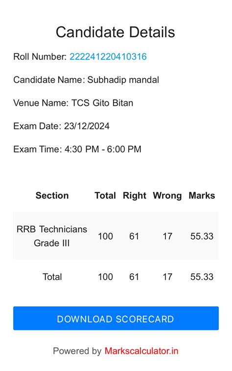 Marks Calculator Home