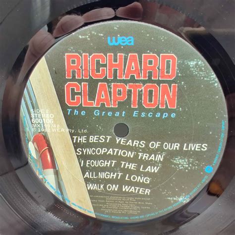 Richard Clapton The Great Escape Vinyl Record Released In 1982s