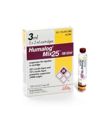 Humalog Mix 25 100iu Per Ml Cartridge 100 Iuml At ₹ 1000box In