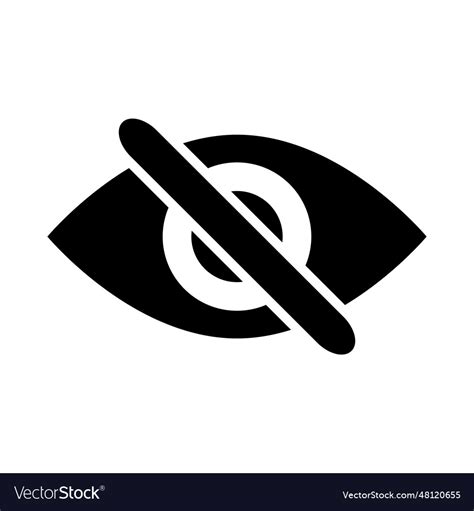 Visibility Off Glyph Icon For Personal Royalty Free Vector