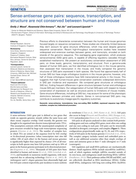 pdf sense antisense gene pairs sequence transcription and