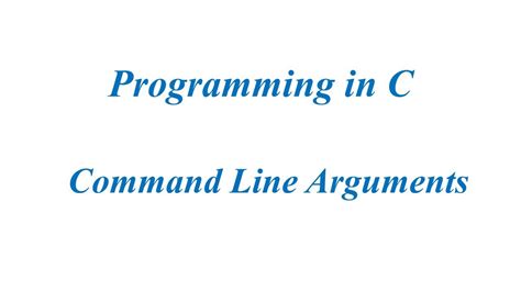 Command Line Argumentsprogramming In C Youtube