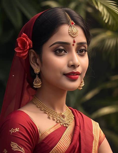 Hermosa chica india bengalí generada por IA Foto Premium