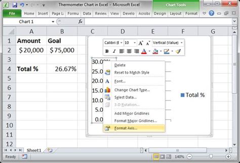 thermometer chart in excel