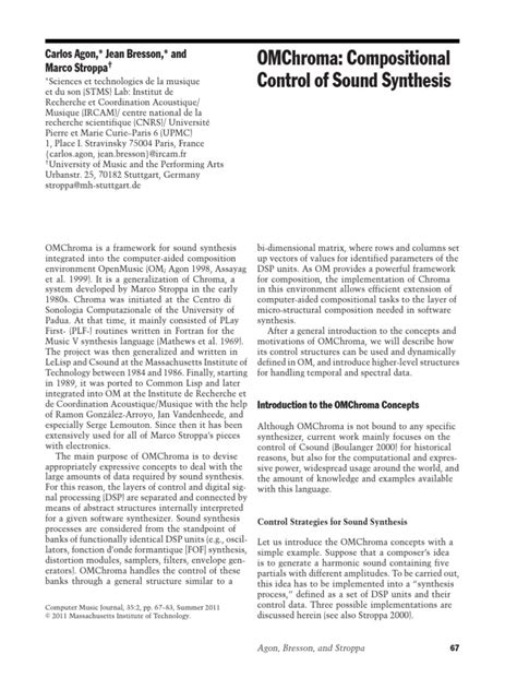 compositional approach to the control of computer based sound synthesis