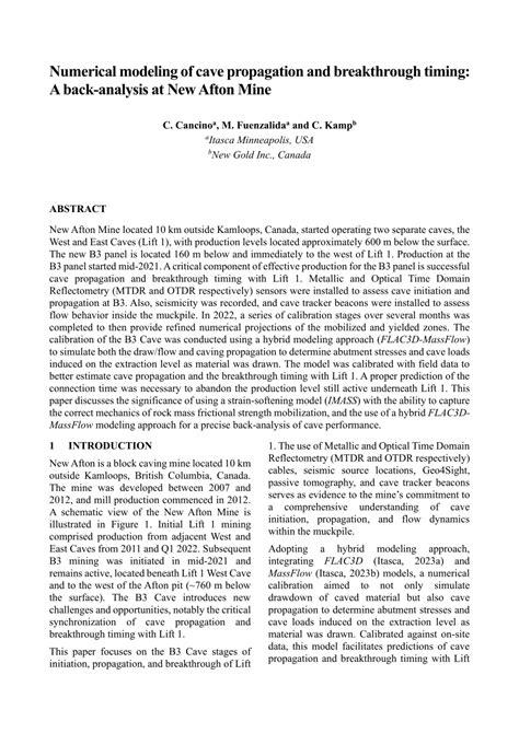 Pdf Numerical Modeling Of Cave Propagation And Breakthrough Timing A
