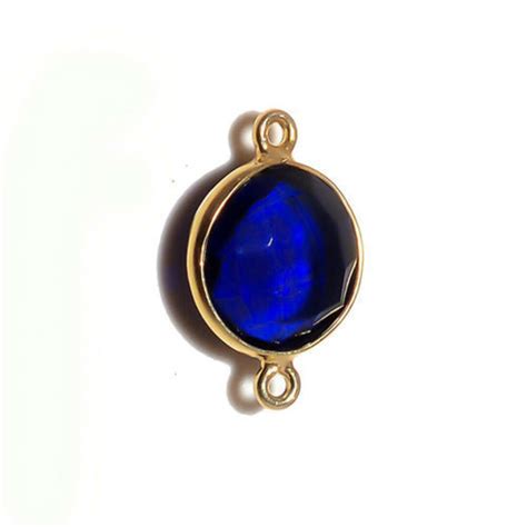 Sterling Silver Gold Plated Vermeil 80mm Width Length Sapphire