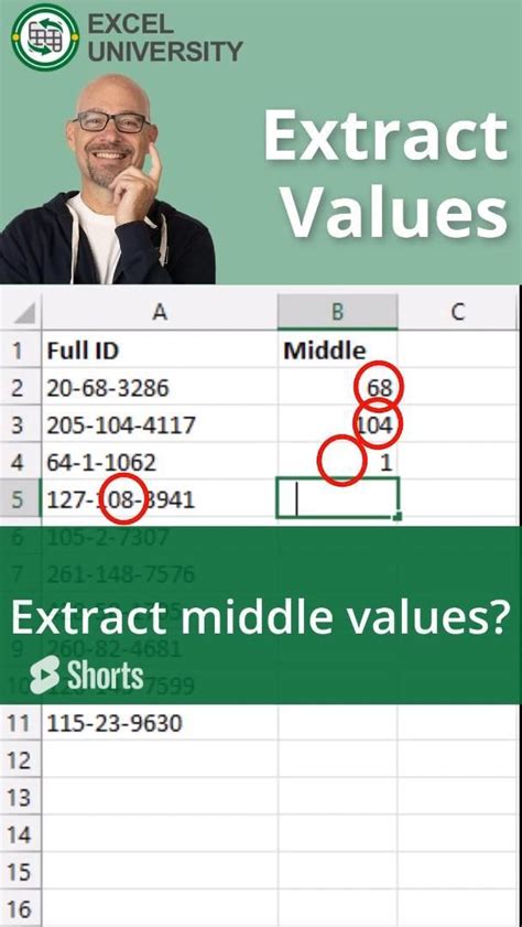 Flash Fill To Extract Values Fast In Excel Shorts Excel Exceltips