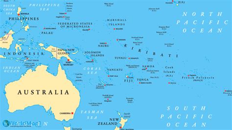 Oceania Cities Map Guide Of The World